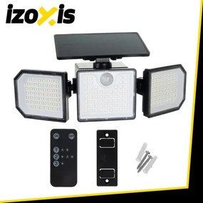Solární lampa 167 LED, 500 lm s dálkovým ovládáním