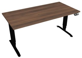 Elektr. nastavitelný stůl 160x80 s pamětí - HOBIS MOTION MS 3M 1600 Dekor stolové desky: ořech, Barva kovové podnože: černá
