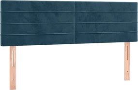 Box spring postel s matrací a LED tmavě modrá 140x200 cm samet 3134469