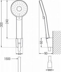 Mexen Milo R40 vanová baterie se sprchovým setem, zlatá - 7133R40-50