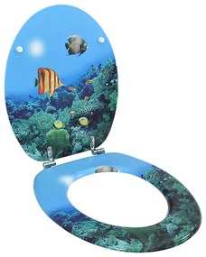 WC sedátko s víkem MDF podmořský motiv 146909