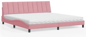 Postel s matrací Hanko růžová 200 x 200 cm samet 3208621