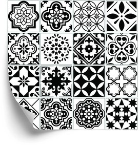 Tapeta Na Zeď Černobílá Středomořská Mozaika Vliesová tapeta 53x1000