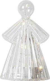 LED světelný anděl skleněný, čirý, 15 cm