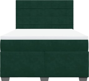 Box spring postel s matrací tmavě zelená 140x190 cm samet 3293209