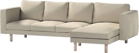 Potah na pohovku IKEA Norsborg 4-místná se šezlongem barva béžová látka pletený vzor