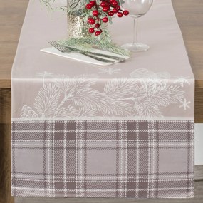 VÁNOČNÍ BĚHOUN NA STŮL HOLLY 40X140 CM VZOROVANÝ