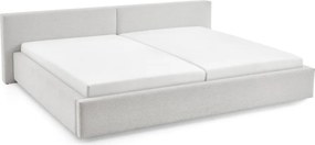Šedá čalouněná dvoulůžková postel s úložným prostorem s roštem 200x240 cm Cube – Meise Möbel