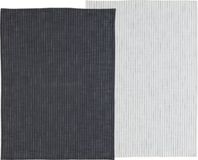 Kuchyňské utěrky Line 50 x 70 cm šedá a bílá 2 ks