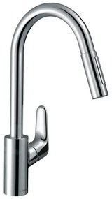 Hansgrohe Focus M41, dřezová baterie M4116-H240 s výsuvnou sprškou, sBOX, chromová, HAN-73880000
