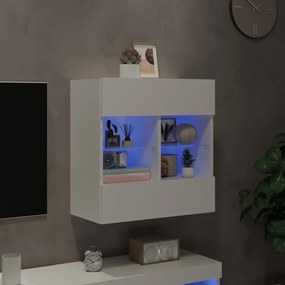 Nástěnná TV skříňka s LED osvětlením bílá 58,5 x 30 x 60,5 cm