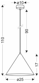 Hnědé závěsné svítidlo se skleněným stínidlem ø 25 cm Dunca – Candellux Lighting