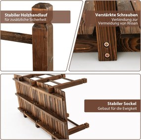 Costway Masivní dřevěný zahradní můstek 150 cm, hnědý