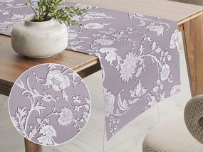 Biante Dekorační běhoun na stůl PM-045 Zámecké květy na pastelově fialovém 20x140 cm