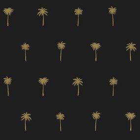 Vliesová černá tapeta se zlatými palmami 139161, Paradise, Esta Home