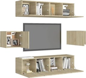 6dílný set TV skříněk dub sonoma kompozitní dřevo 3078997