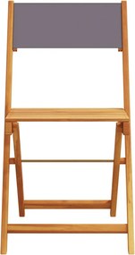 3dílný bistro set antracitový textil a masivní dřevo 3281845