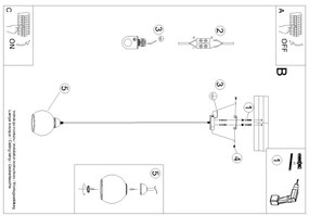 Sollux SL.1141 - Lustr na lanku ALINO 1xE27/60W/230V černá