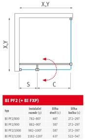 Roth ELEGANT NEO LINE BI PF2+BI FXP Sprchový kout čtvercový 100x100 cm Profil: Lesk, Sklo: Hladké čiré