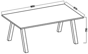 Jídelní stůl KOLINA 185x67 cm černá/lancelot