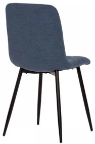 Jídelní židle modrá látka nohy černý kov CT-283 BLUE2