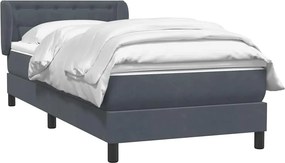 Box spring postel s matrací tmavě šedá 80x220 cm samet 3317884