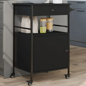 Kuchyňský vozík černý 56 x 43 x 89,5 cm kompozitní dřevo - Default Title