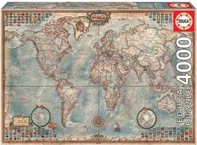 EDUCA Puzzle Politická mapa světa / 4000 dílků