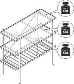 Tchibo - Konzolový stolek - barva: černá
