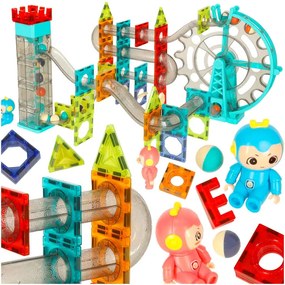 Creative Corner Magnetické cihly mramorová kuličková dráha se zvukem hudba 118 prvků