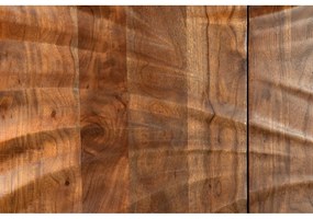 Massive home | Vysoká komoda HURRICANE 120cm 3D akátové dřevo hnědá