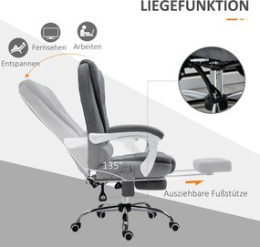 Kancelářská židle Vinsetto s masážní funkcí, výškově nastavitelná, ergonomická kancelářská židle s funkcí polohování, vyhřívání, podnožka| Aosom