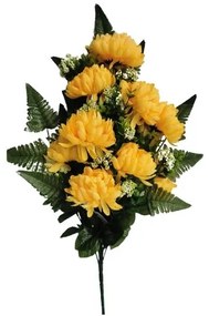 Umělá dekorativní kytice Chryzantéma, žlutá, výška 60 cm