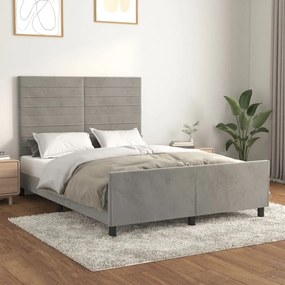 Rám postele bez matrace světle šedý 140 x 200 cm samet 3125818