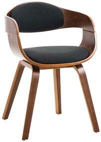 Jídelní židle Egdware - dřevo a látkový potah - 2ks | ořech a černá