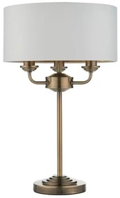 Endon 98932 - Stolní lampa HIGHCLERE 3xE14/18W/230V bílá/mosaz pr. 32 cm