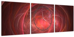 Moderní abstraktní obraz (s hodinami) (90x30 cm)