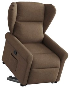 Zvedací polohovací křeslo hnědé textil 3303378