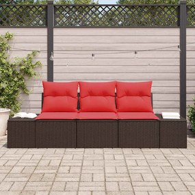 Set pohovek 3 ks Hnědá polyratan 3346924