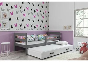 Dětská postel s výsuvnou postelí ERYK 200x90 cm Bílá Šedá
