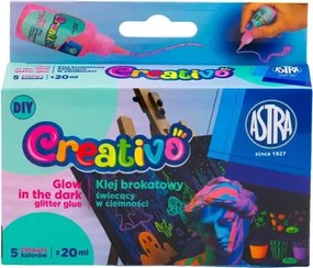 ASTRA CREATIVO Svítící barvy na gelové samolepky 5x20 ml / 5 barev / S