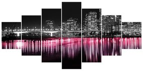 Obraz růžové řeky a města (210x100 cm), 40 dalších rozměrů