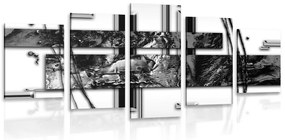 5-dílný obraz luxusní abstrakce v černobílém provedení Varianta: 100x50