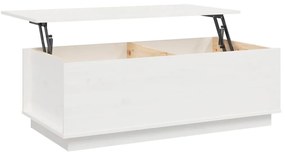 Konferenční stolek bílý 100x50x35 cm masivní borové dřevo - Default Title