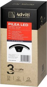 LED Zahradní lampa s PIR Adviti PILEA AD-OP-6572BLPMR4 700lm, IP54, 4000K, černá