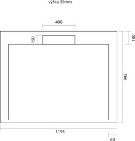 Gelco IRENA 120 x 100 cm HI120100 sprchová vanička
