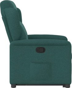 Zvedací polohovací křeslo tmavě zelené textil 3303140
