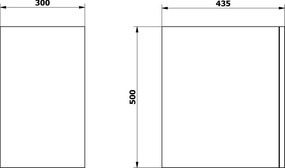 Sapho ODETTA 30 x 50 x 43,5 cm DT300-1111 skříňka spodní dvířková pravá/levá dub stříbrný