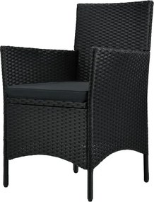 Juskys Balkónový set Bayamo - černý + šedé podušky