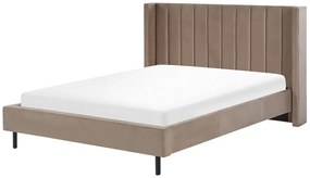 Sametová postel 160 x 200 cm taupe VILLETTE Beliani